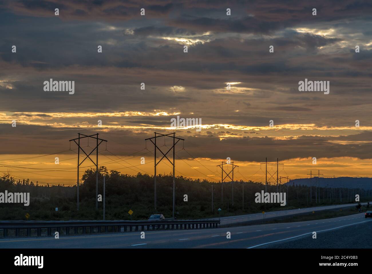 Sunset above road hi-res stock photography and images - Alamy