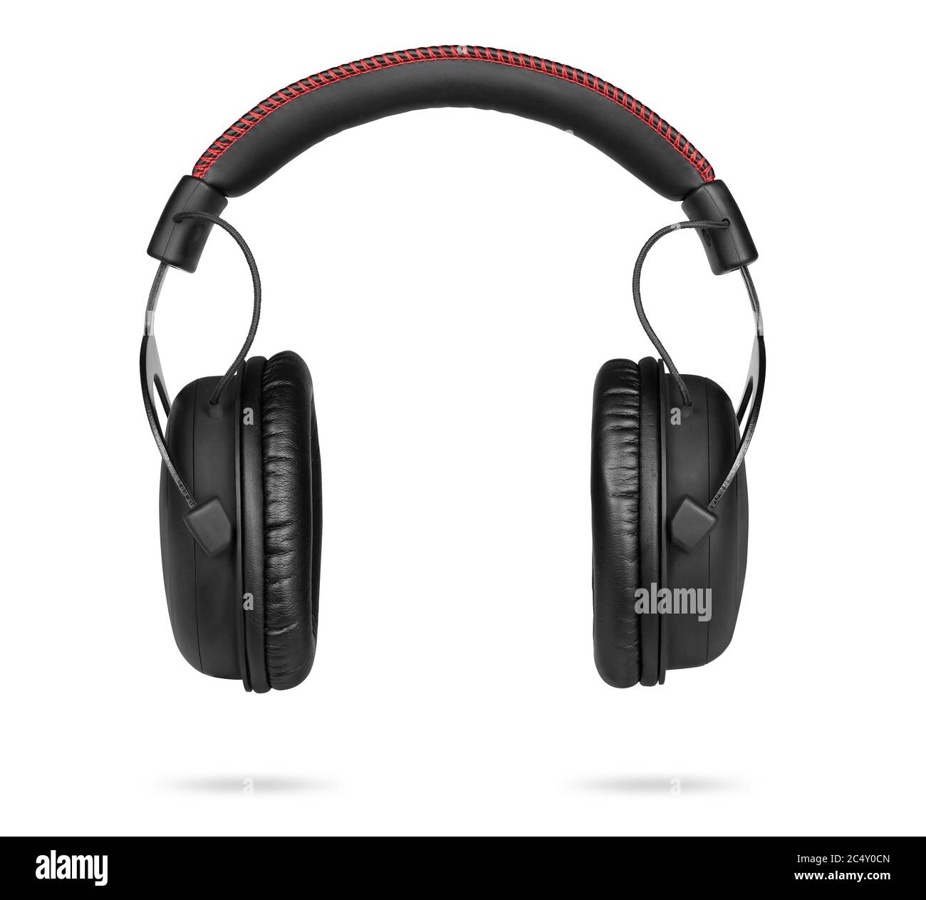 black headphones for listen to music isolated on white background with ...