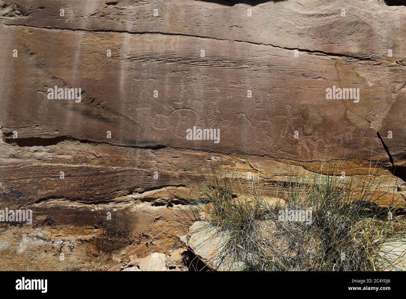 Native American Indian rock art petroglyph family Utah 1401. Nine Mile ...