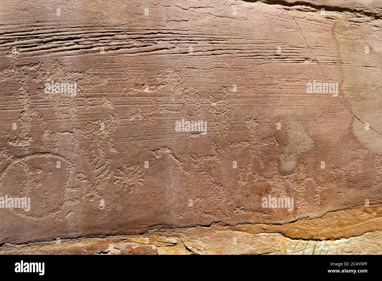 Native American Indian rock art petroglyph group Utah 1399. Nine Mile ...