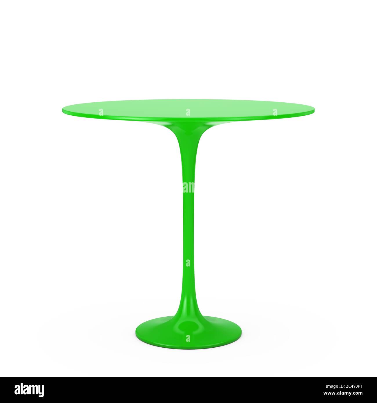 Modern Plastic Green Round Table on a white background. 3d Rendering ...