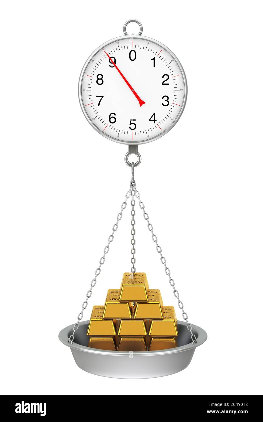 Gold bar on scale hi-res stock photography and images - Alamy