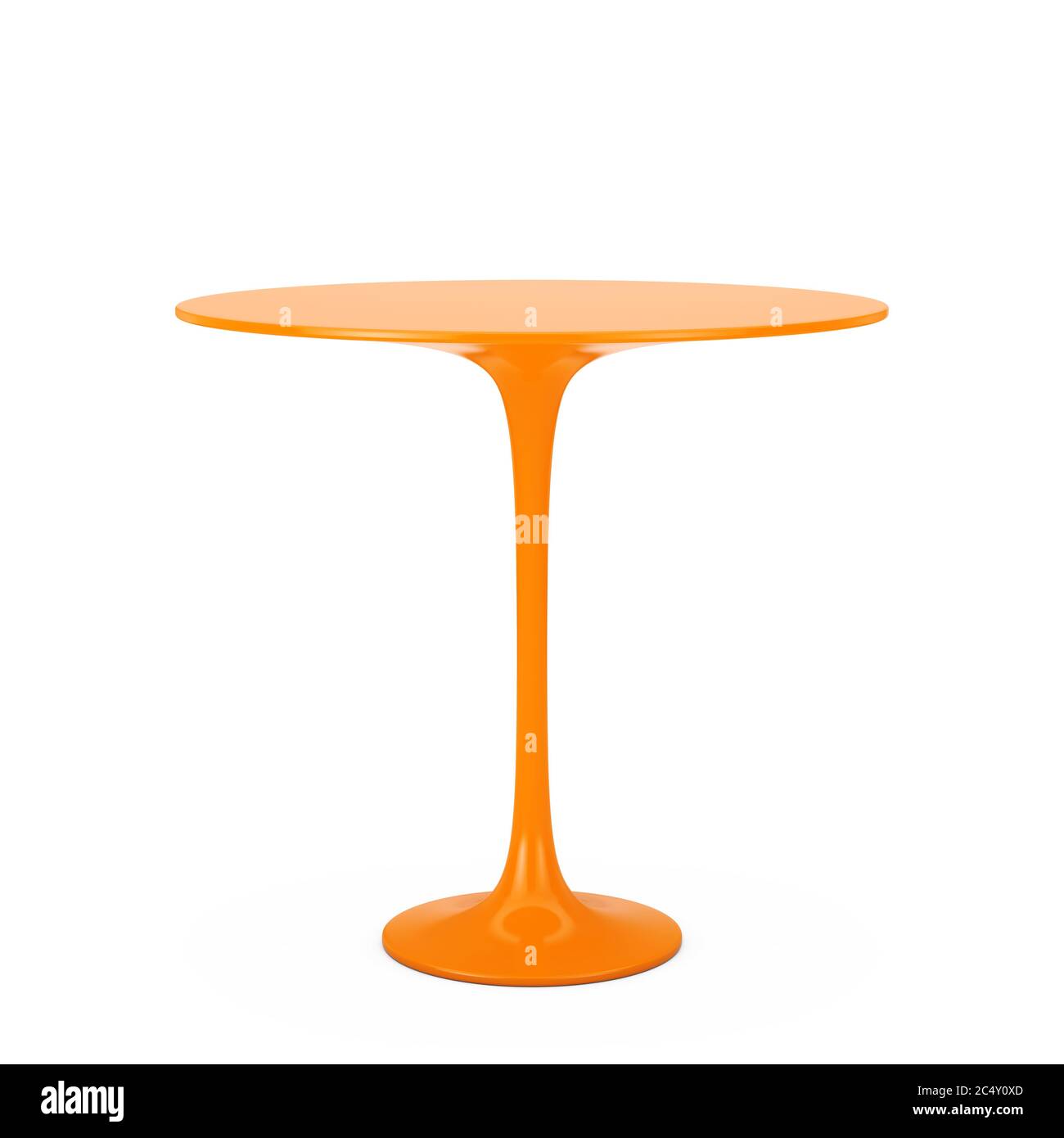 Modern Plastic Orange Round Table on a white background. 3d Rendering ...