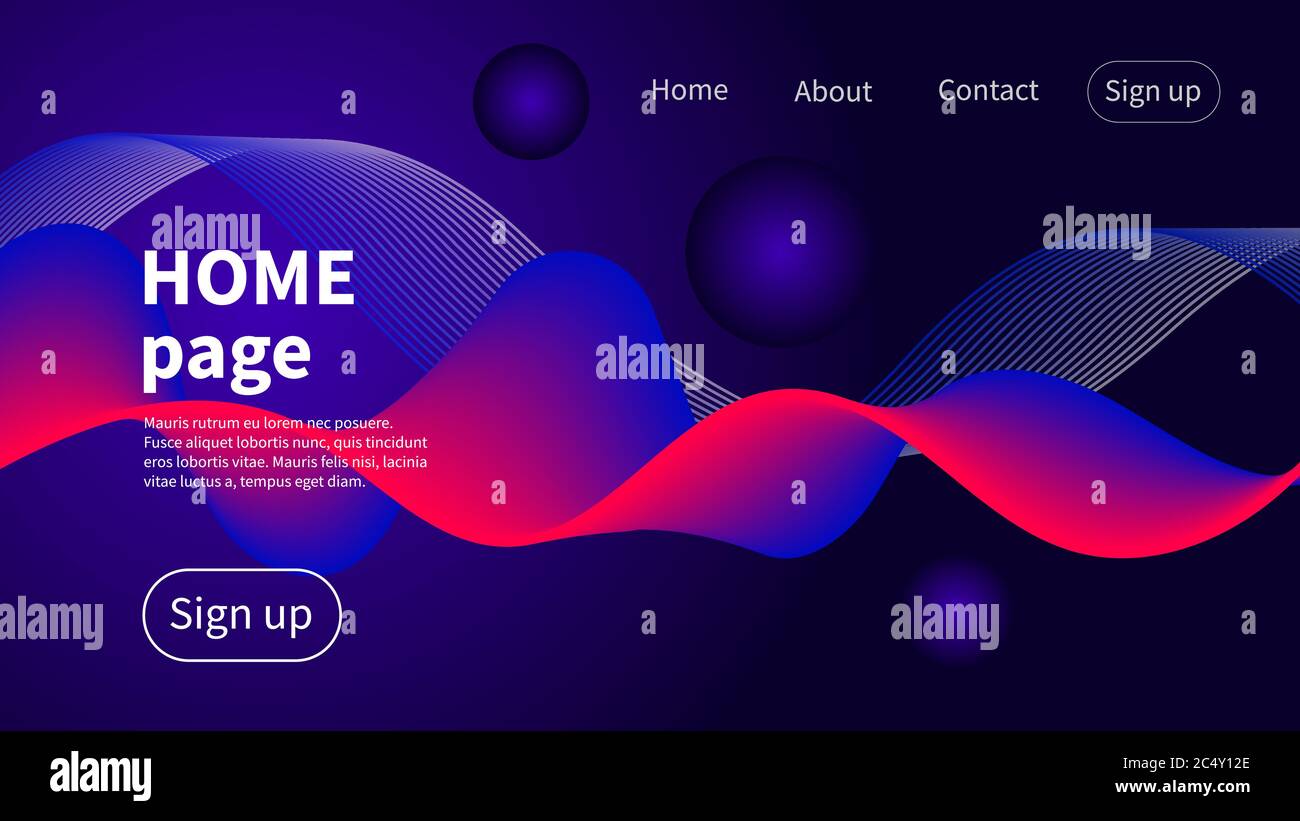 Home page, landing page for website, abstract futuristic background ...