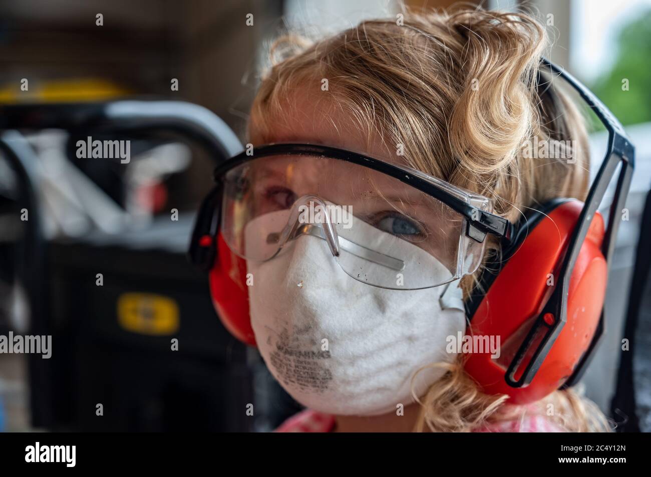 Examples of shop safety with protective gear with little children Stock ...