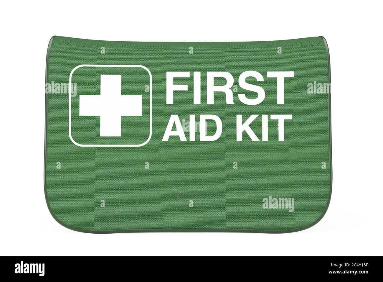 Green First Aid Kit Soft Bag with White Cross on a white background. 3d ...
