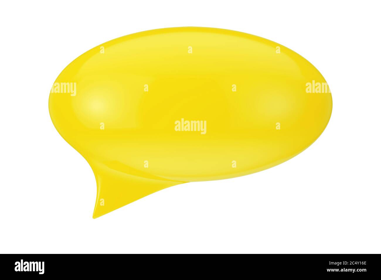Yellow Speech Bubble with Blank Space for Yours Sign on a white ...