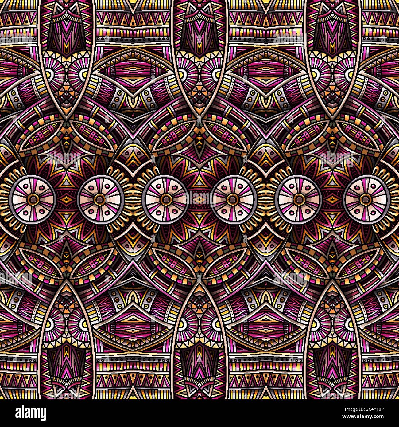 Abstract ethnic rug ornamental seamless pattern. Vector vintage ...