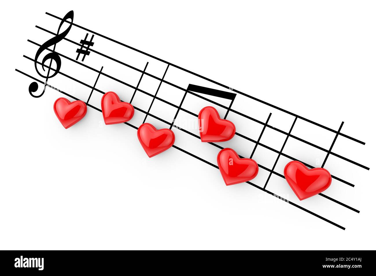 Red hearts and music notes hi-res stock photography and images - Alamy