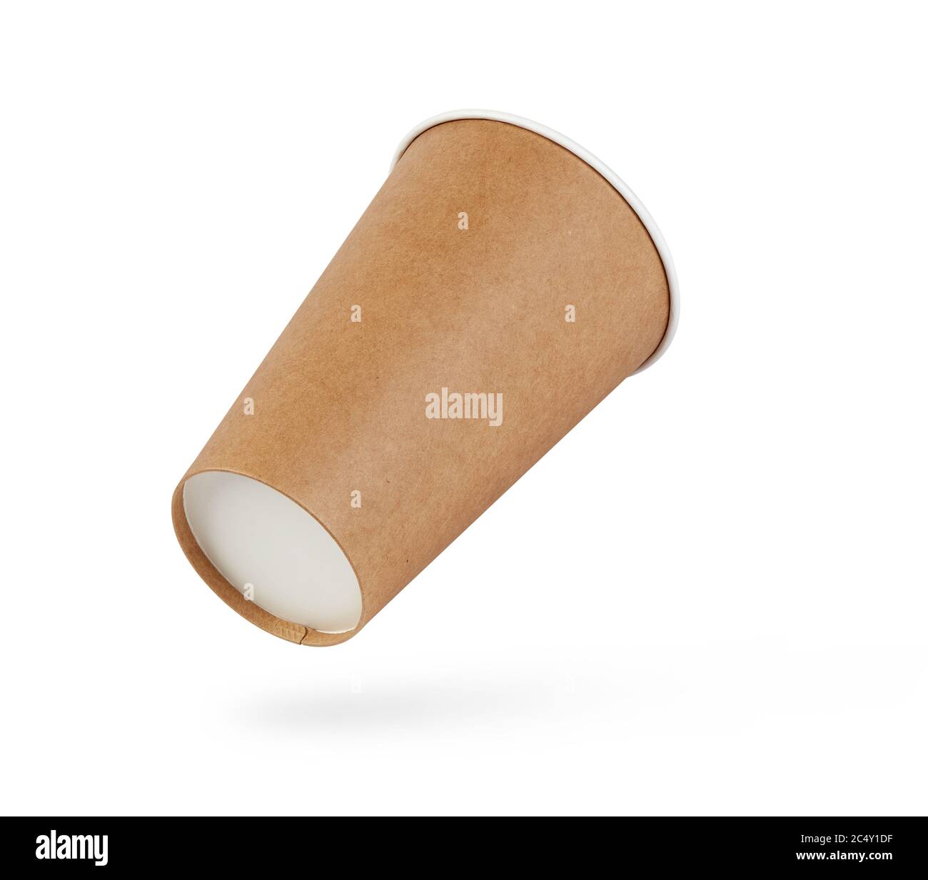 empty cardboard disposable cup for coffee isolated on white background ...