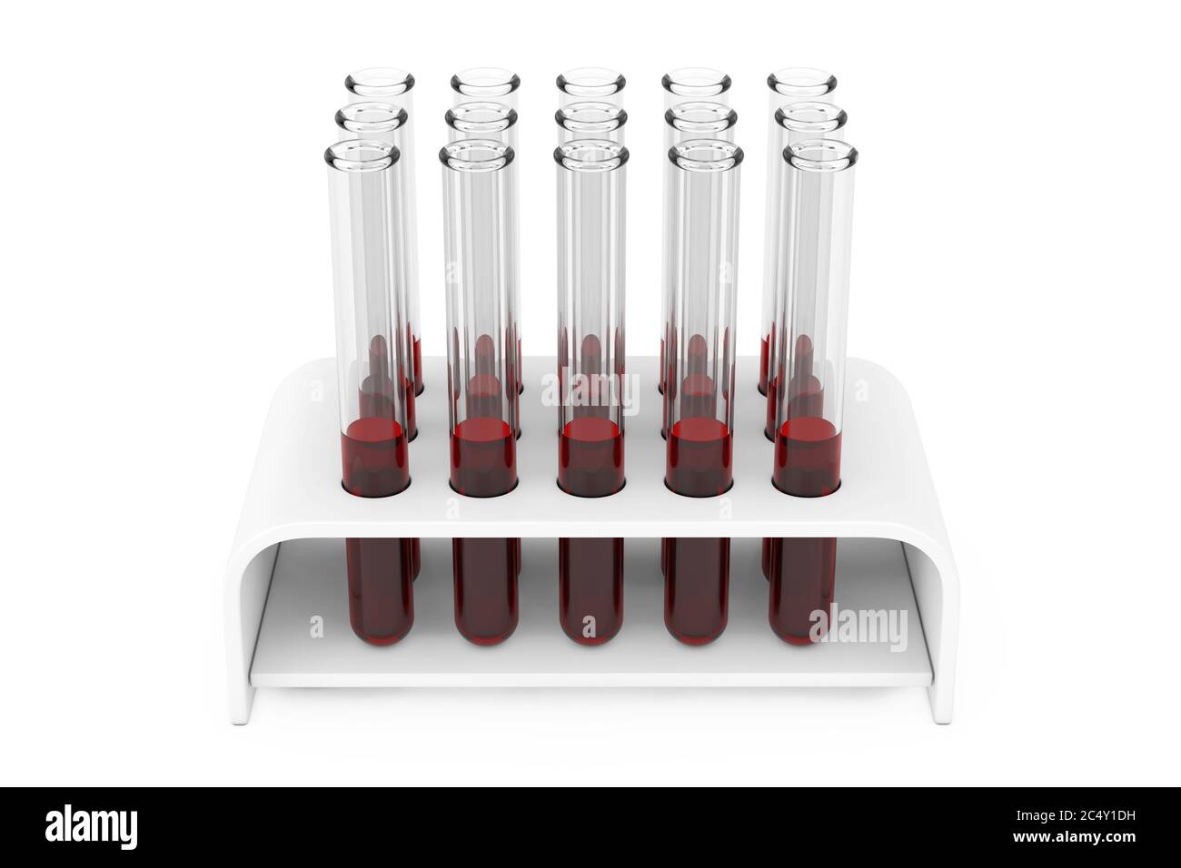 Glass Laboratory Chemical Test Tubes Flasks with Blood Samples in ...