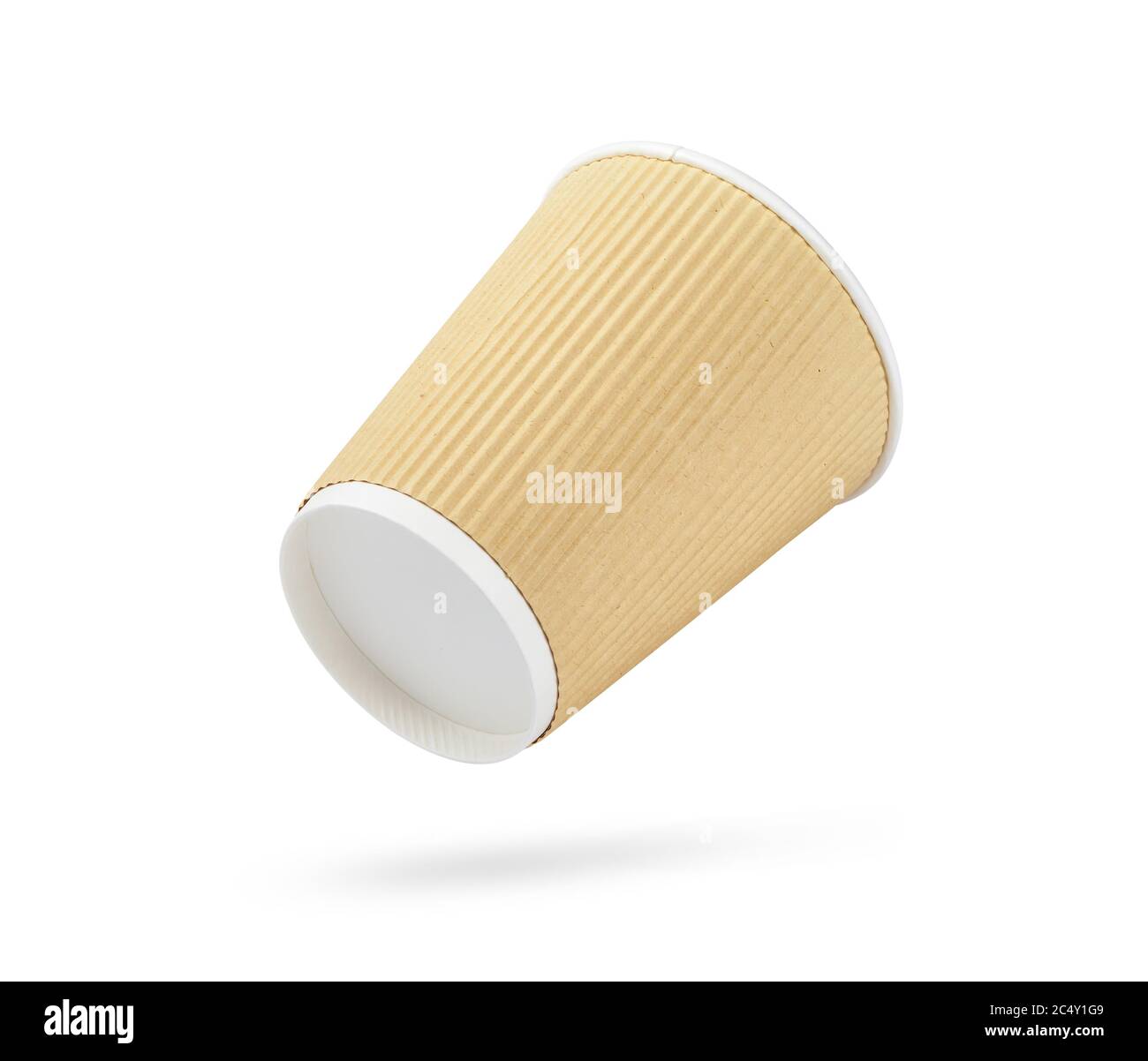 empty cardboard disposable cup for coffee isolated on white background ...