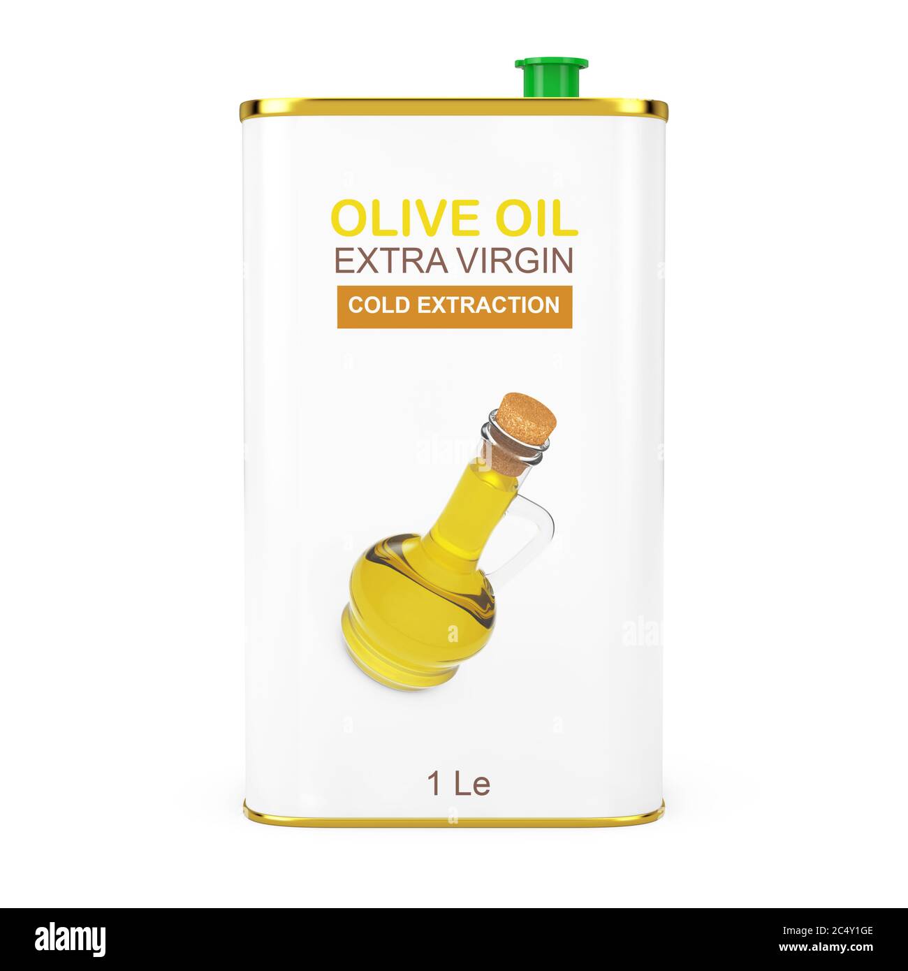 Abstract Logo Olive Oil Extra Virgin Metal Can on a white background ...