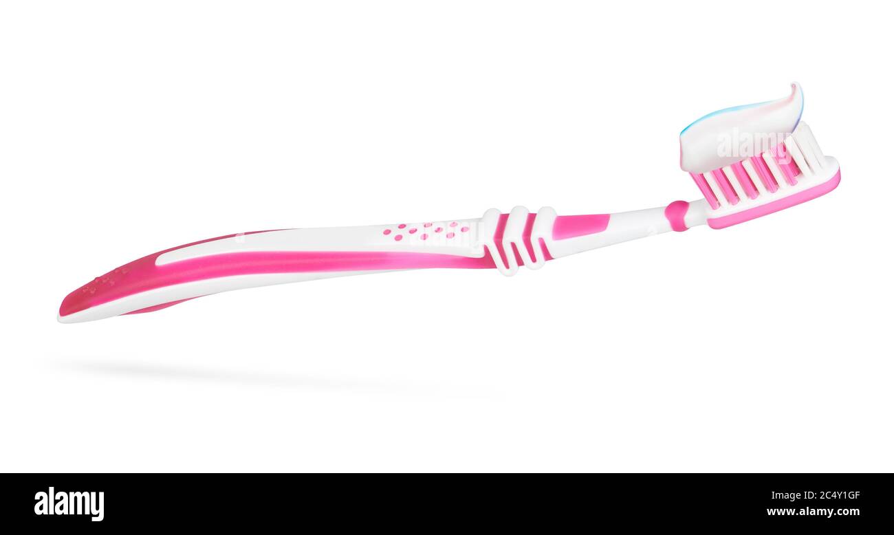 toothbrush with toothpaste isolated on white background Stock Photo - Alamy