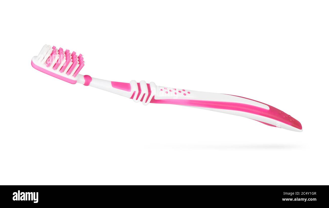 red toothbrush isolated on white background with clipping path Stock ...