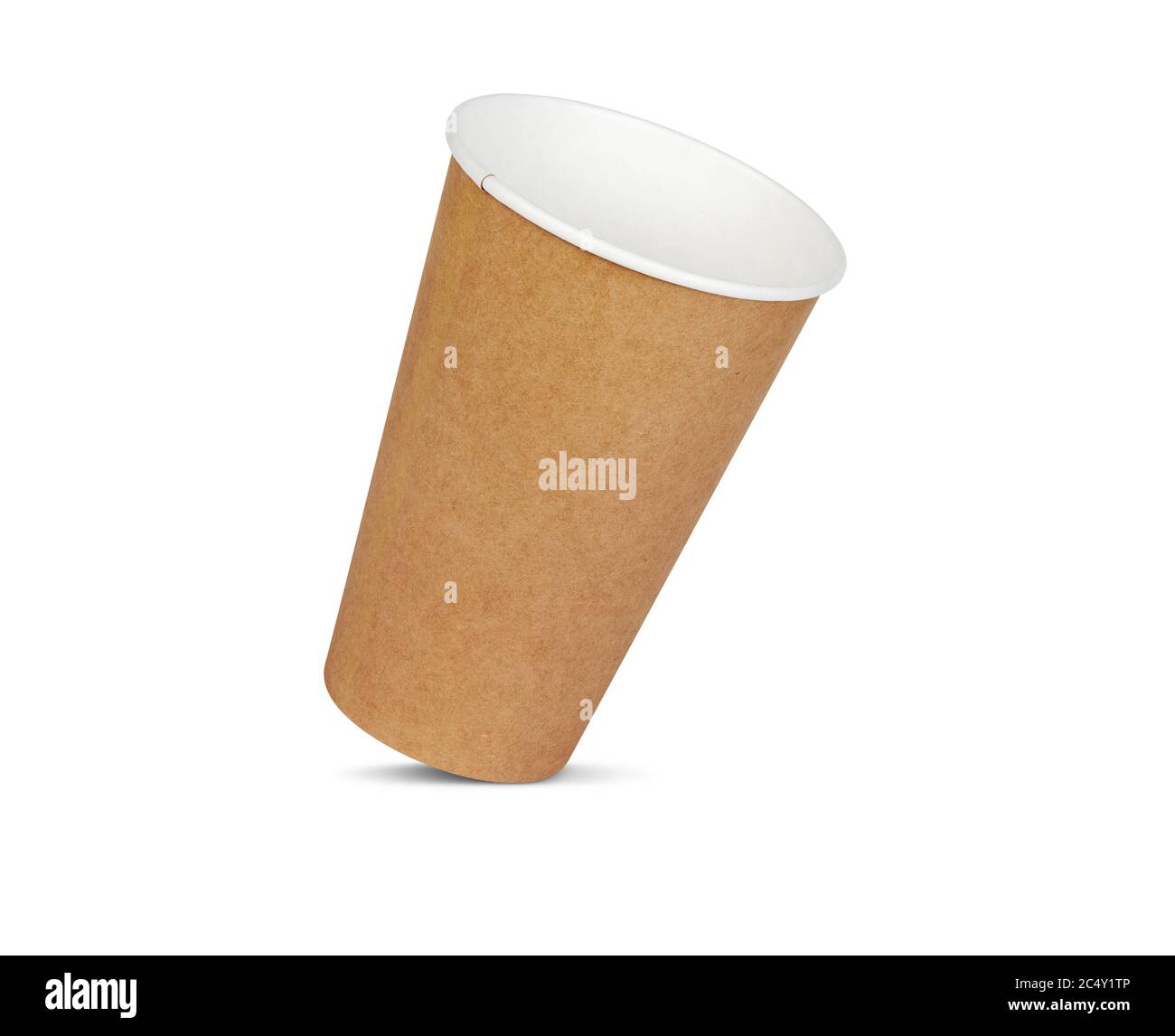 empty cardboard disposable cup for coffee isolated on white background ...