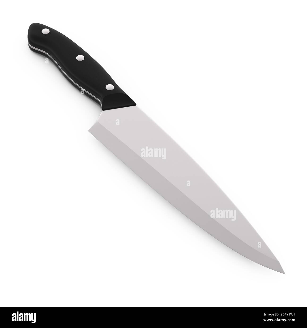 Steel Kitchen Chef Knife on a white background. 3d Rendering Stock ...