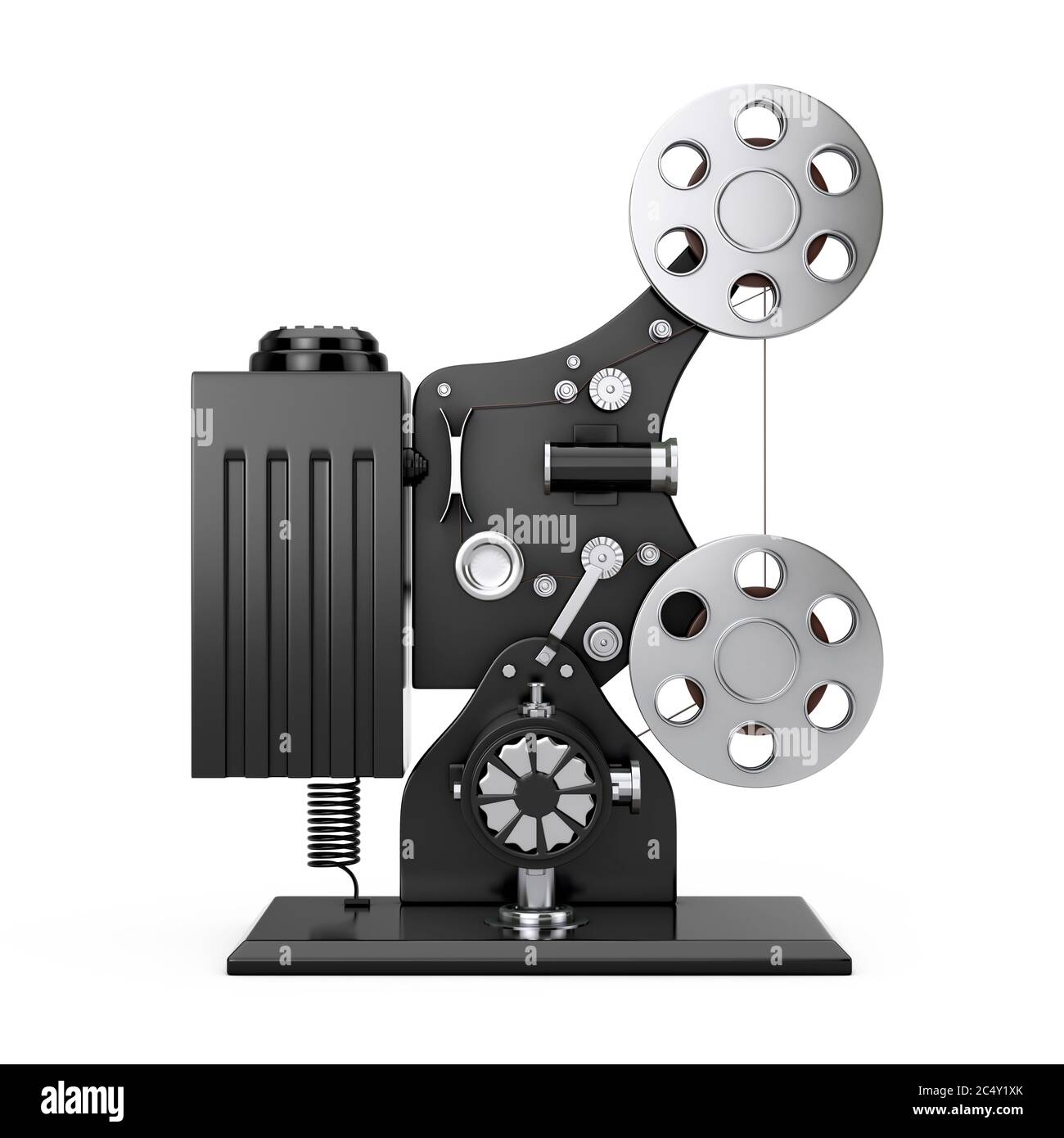 Retro Movie Film Cinema Projector on a white background. 3d Rendering ...