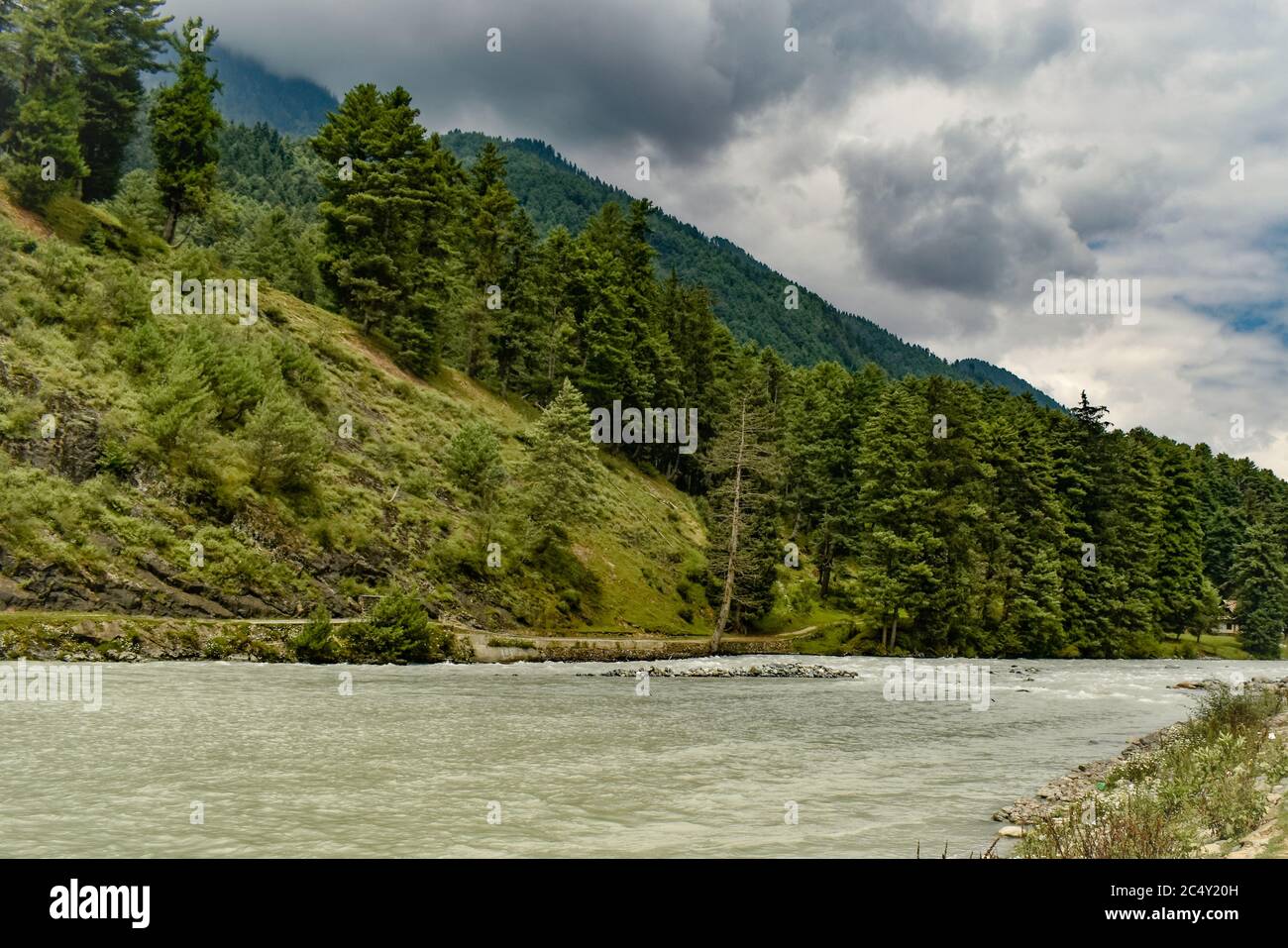 An eye catching landscape view at Pahalgam Kashmir India Stock Photo ...