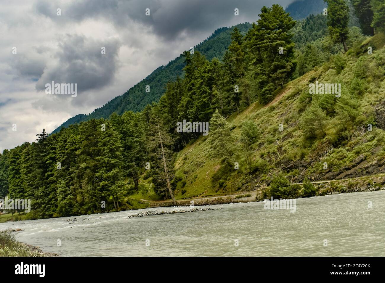 An eye catching landscape view at Pahalgam Kashmir India Stock Photo ...