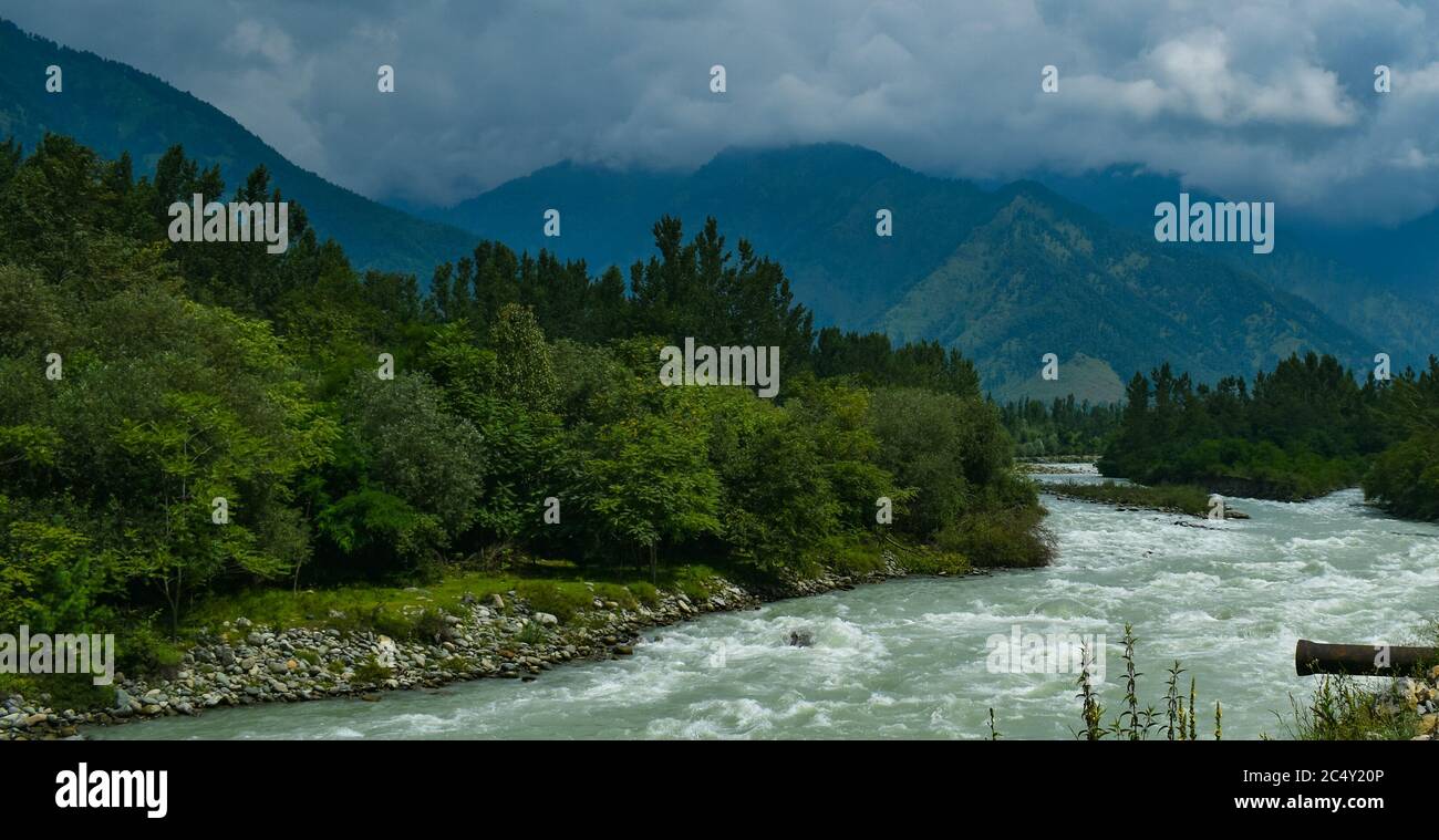 An eye catching landscape view at Pahalgam Kashmir India Stock Photo ...