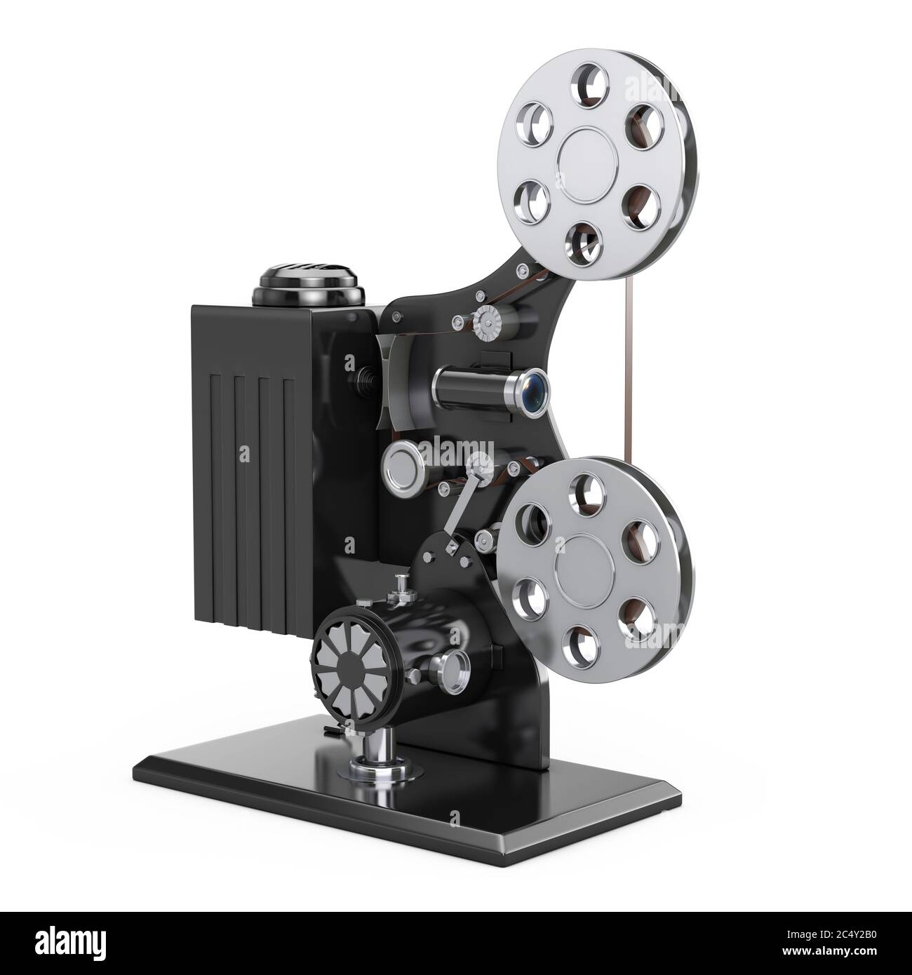 Retro Movie Film Cinema Projector on a white background. 3d Rendering ...