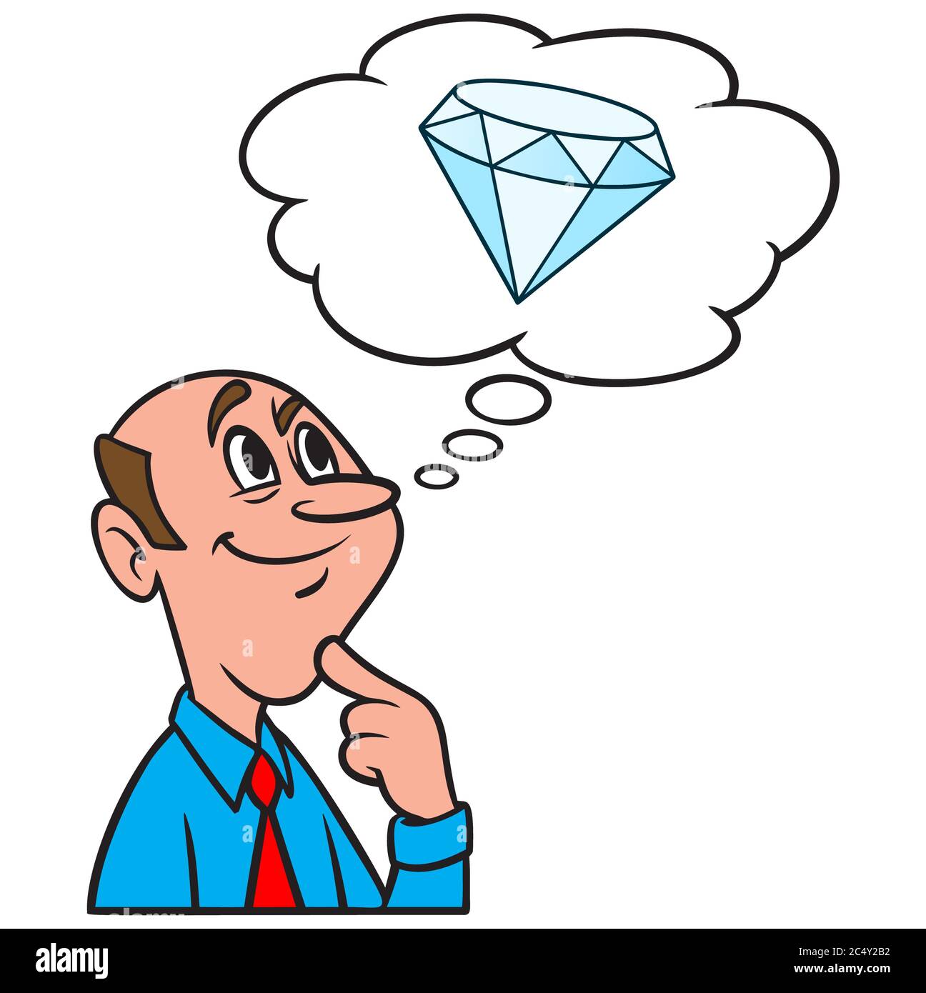 Thinking About a Diamond- An Illustration of a person Thinking About A ...