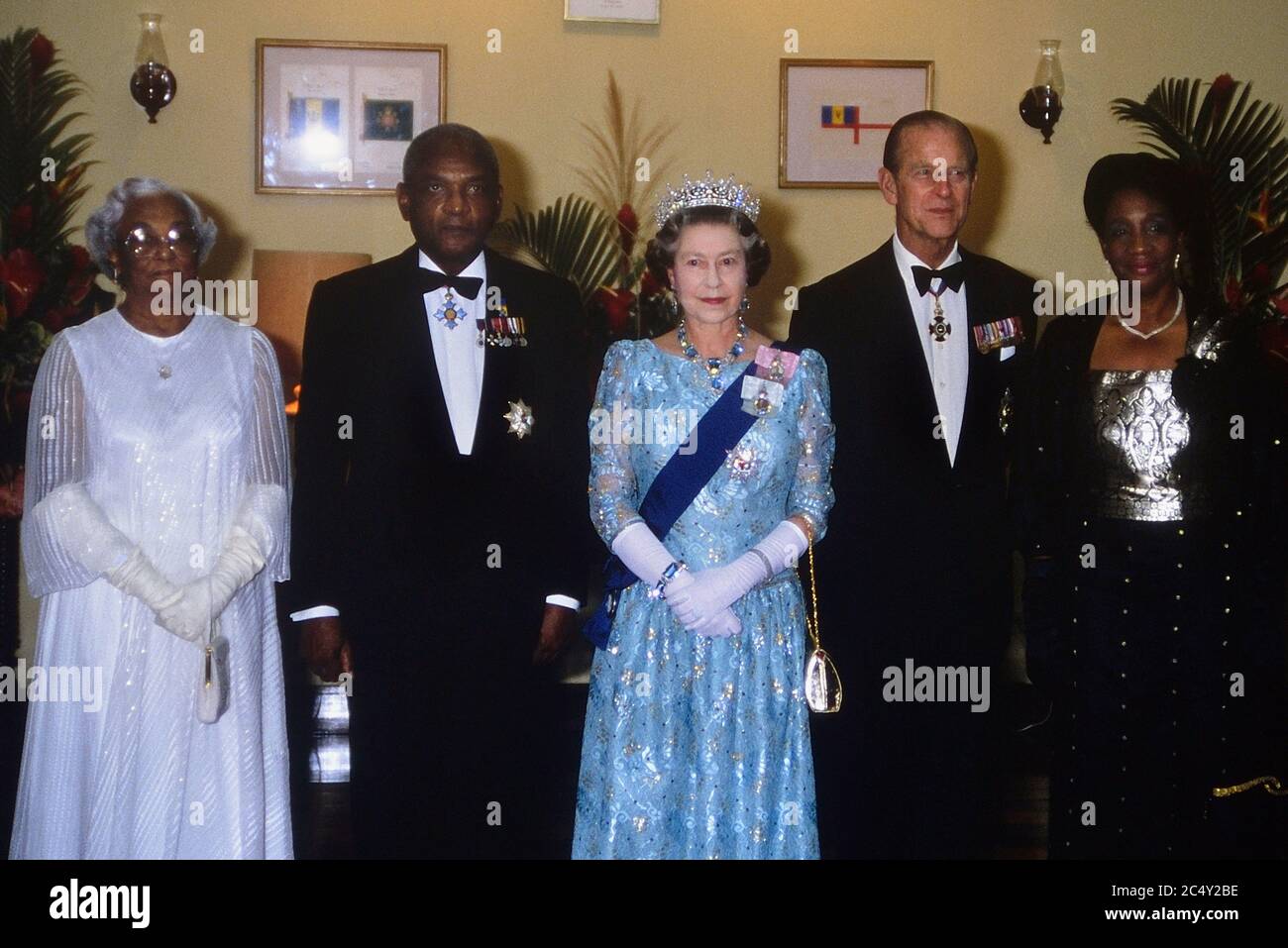 Queen Elizabeth II with The Duke of Edinburgh and Sir Hugh Springer ...