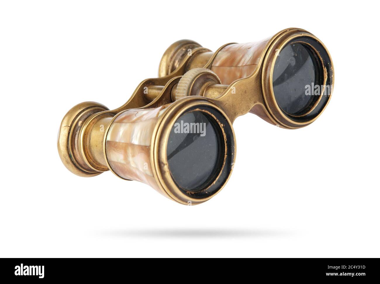 Old binoculars isolated on white background with clipping path Stock ...
