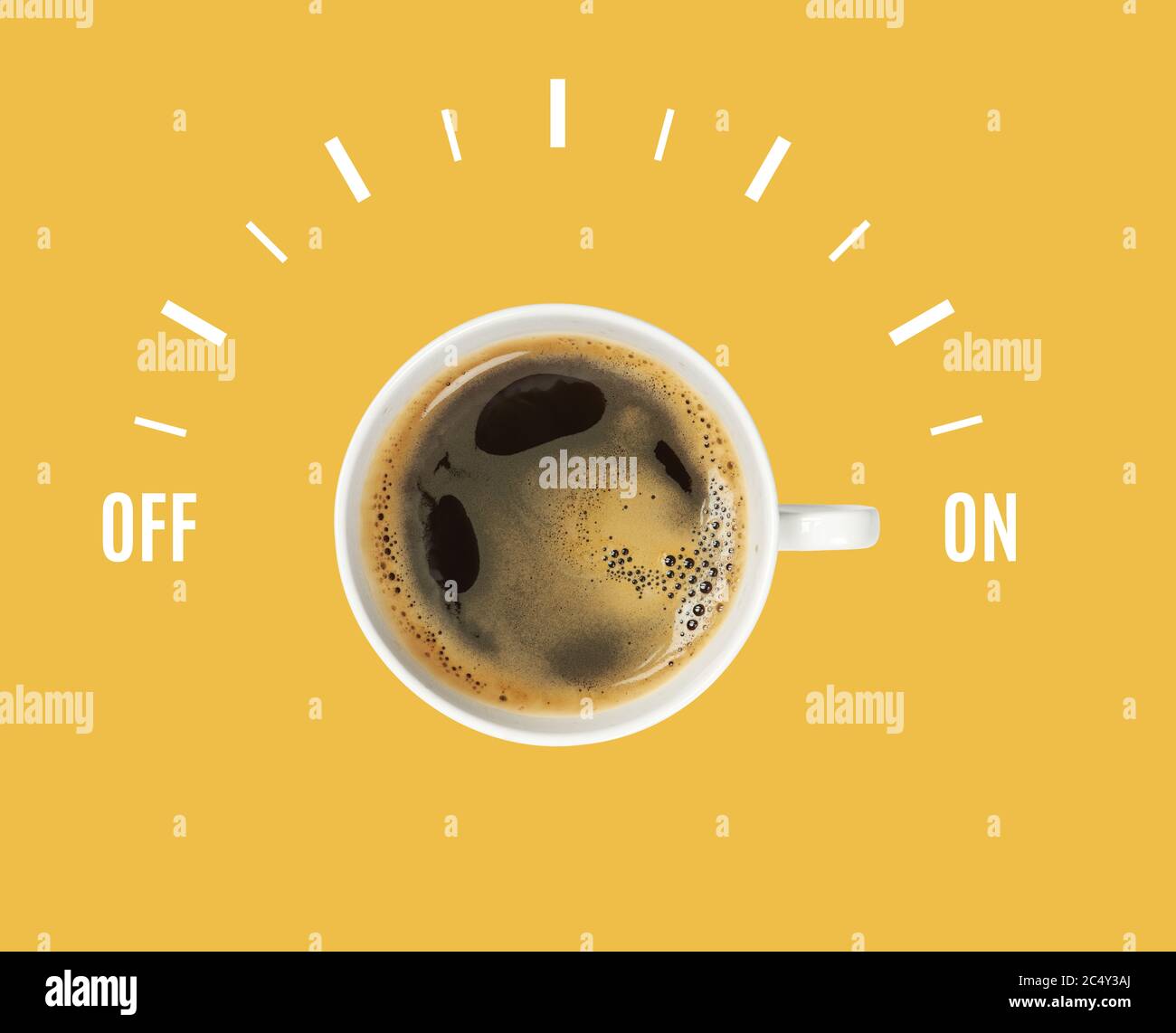 coffee cup top view. energy charging concept Stock Photo - Alamy