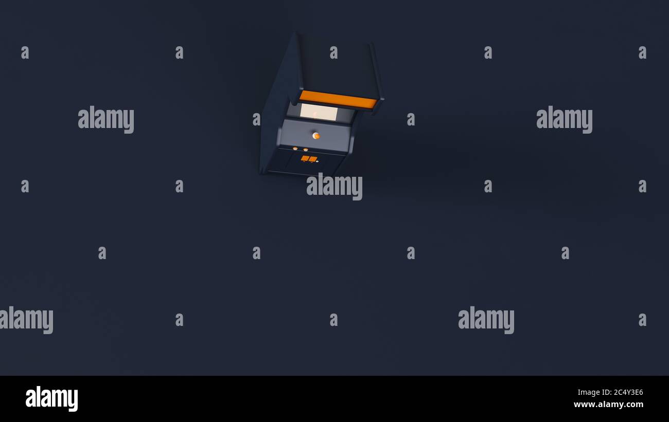 Blue Orange White Vintage Arcade Console 3d illustration 3d render ...