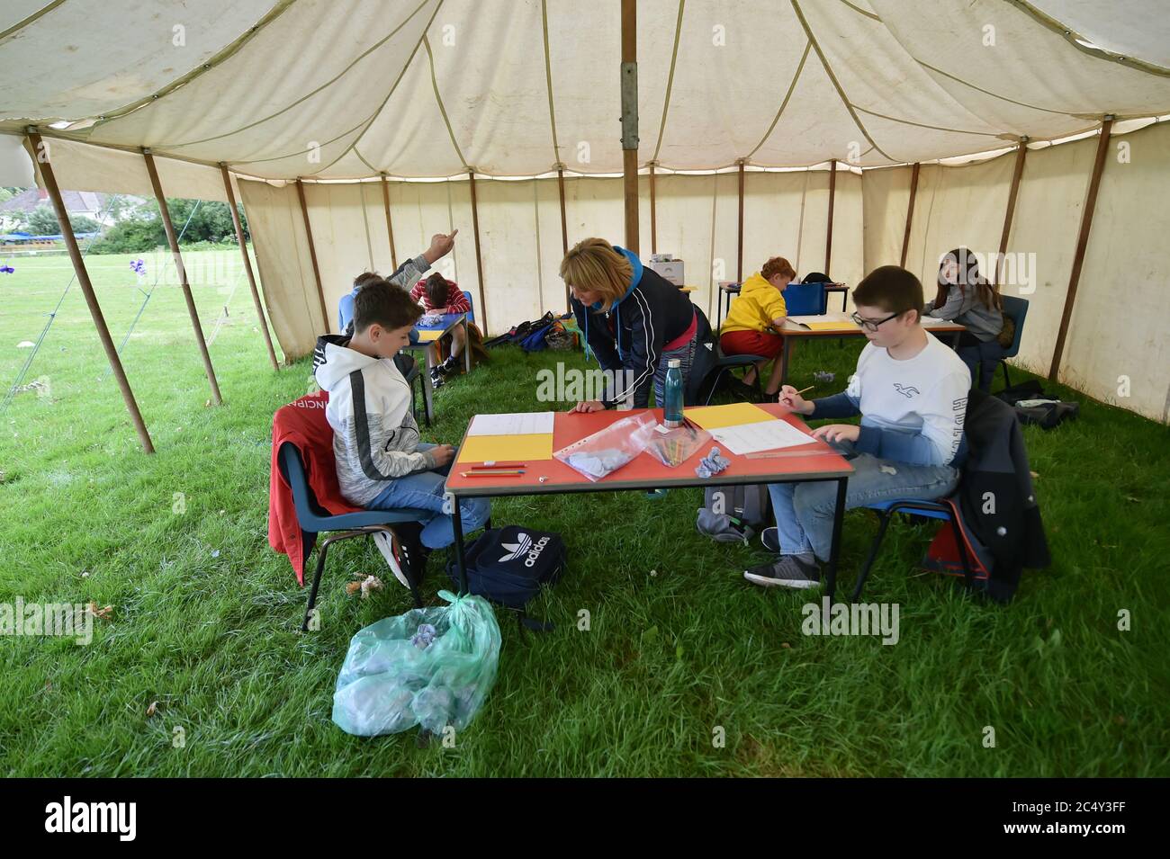 Teacher Claire Juniper teaches maths to year six students inside a ...
