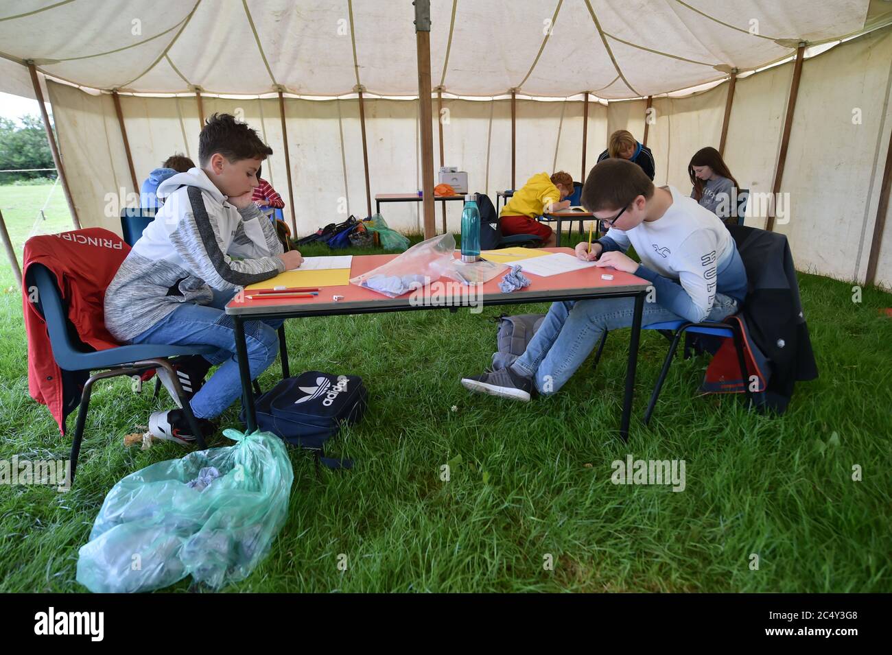 Tent outside on school playing fields llanishen fach primary school hi ...