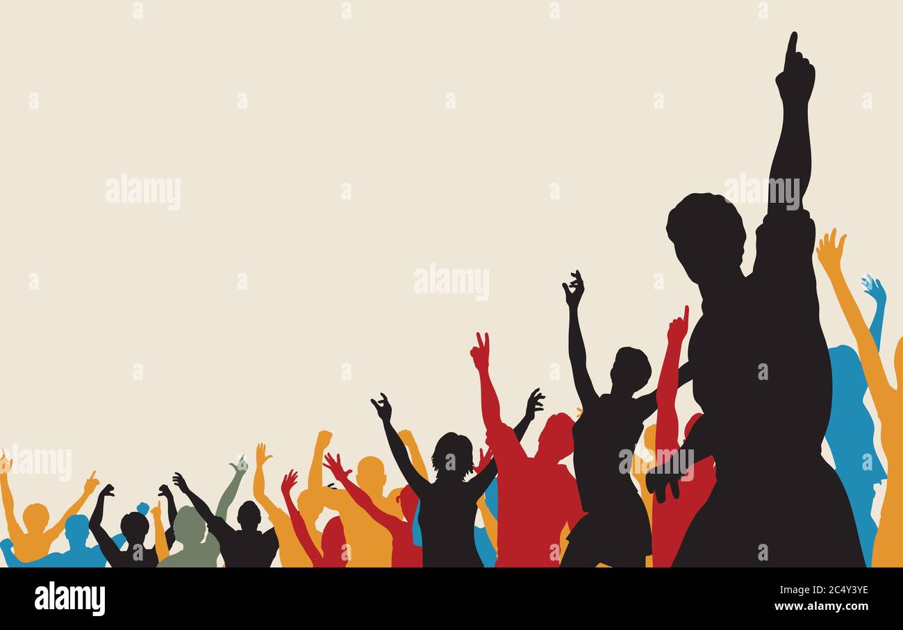 Cheering People Silhouette