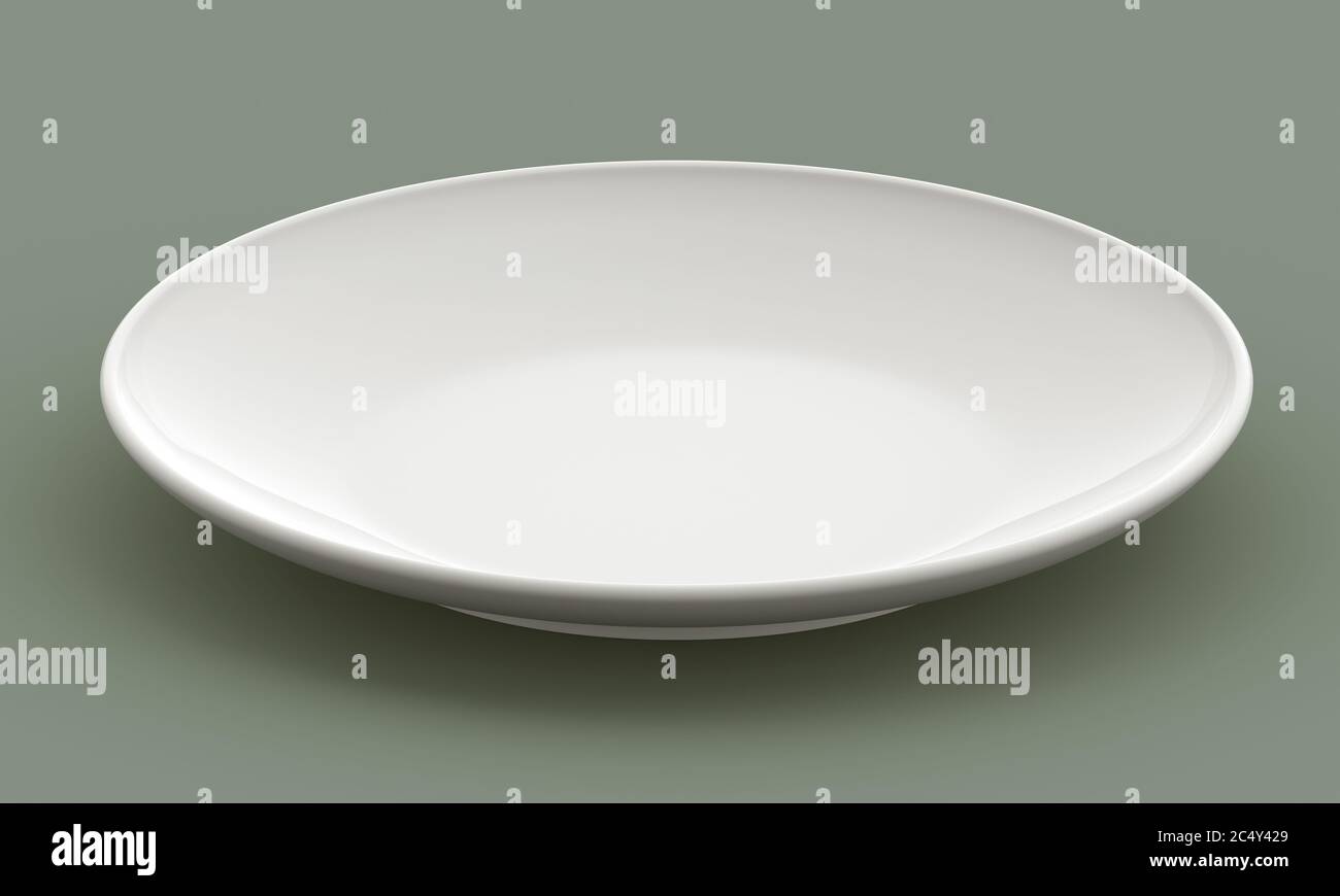 White Sphere Dish plate side view on background. Isolated 3d model ...