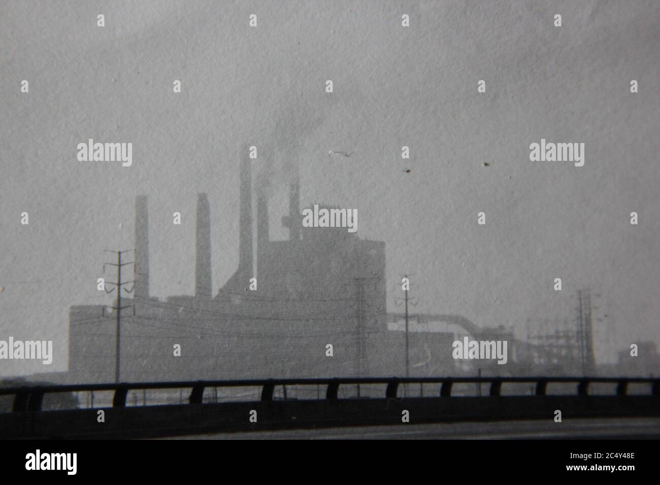 Fine 70s vintage black and white photography of a working factory ...