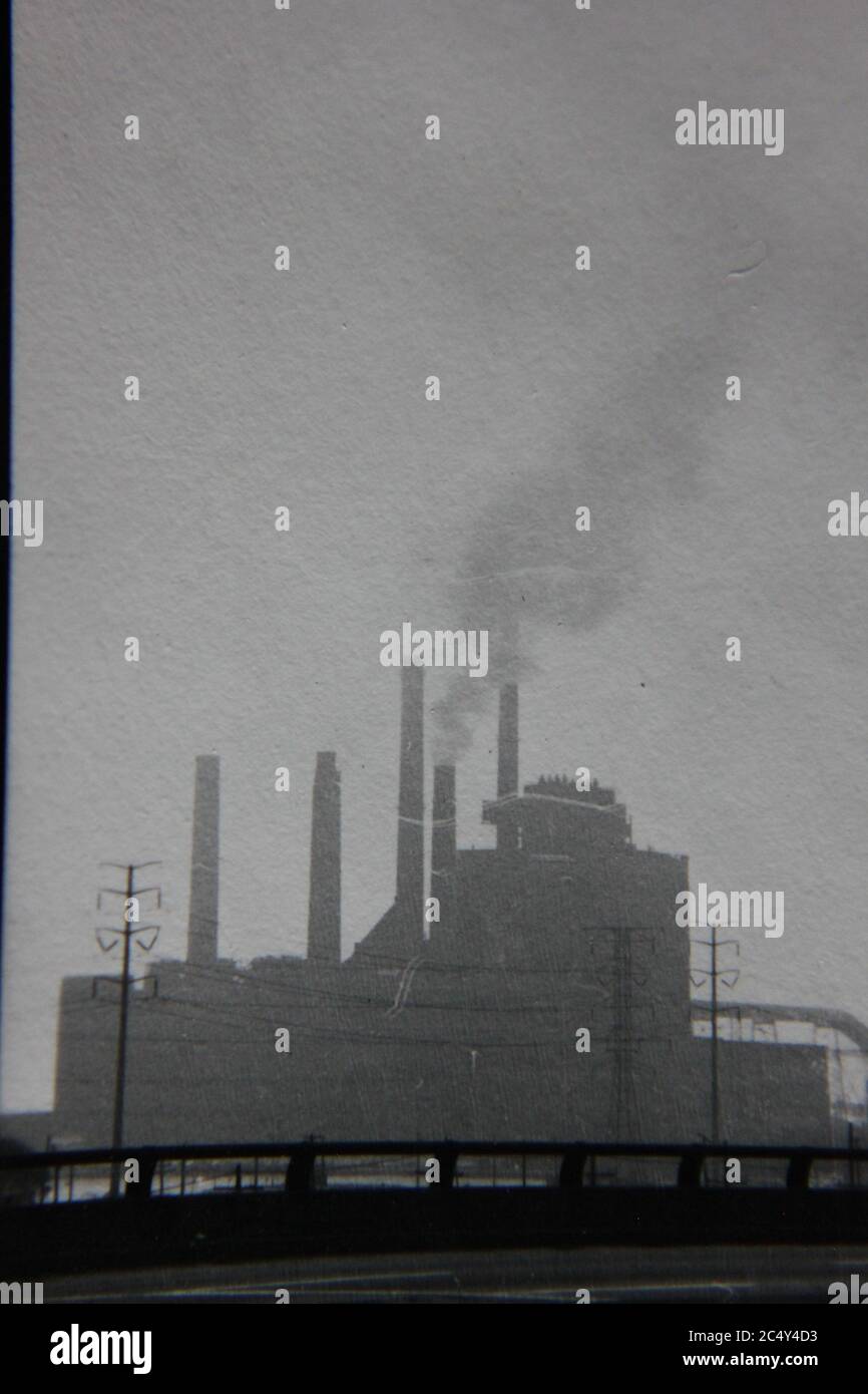 Fine 70s vintage black and white photography of a working factory ...