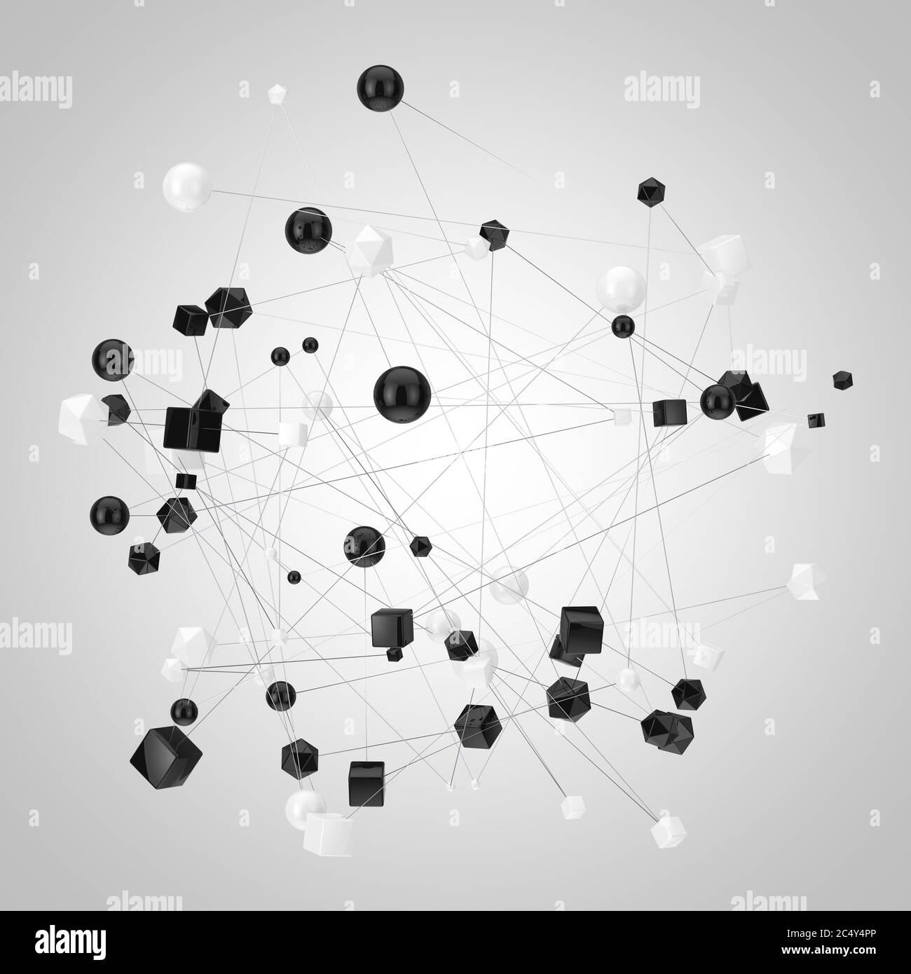 Network Connections Concept. Abstract Figures connected with Lines on a ...