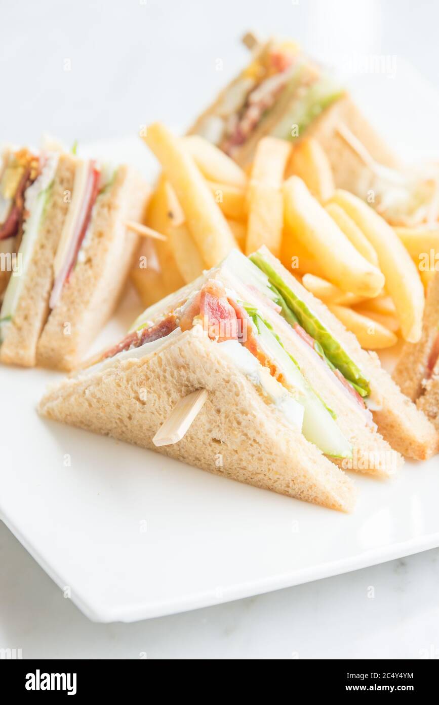 Club Sandwiches Plate High Resolution Stock Photography and Images - Alamy