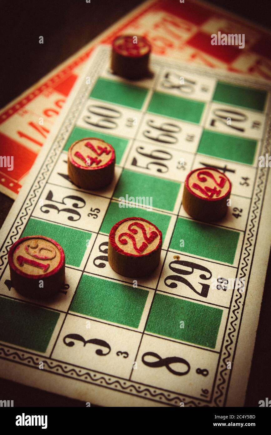 Old bingo cards and numbers Stock Photo - Alamy