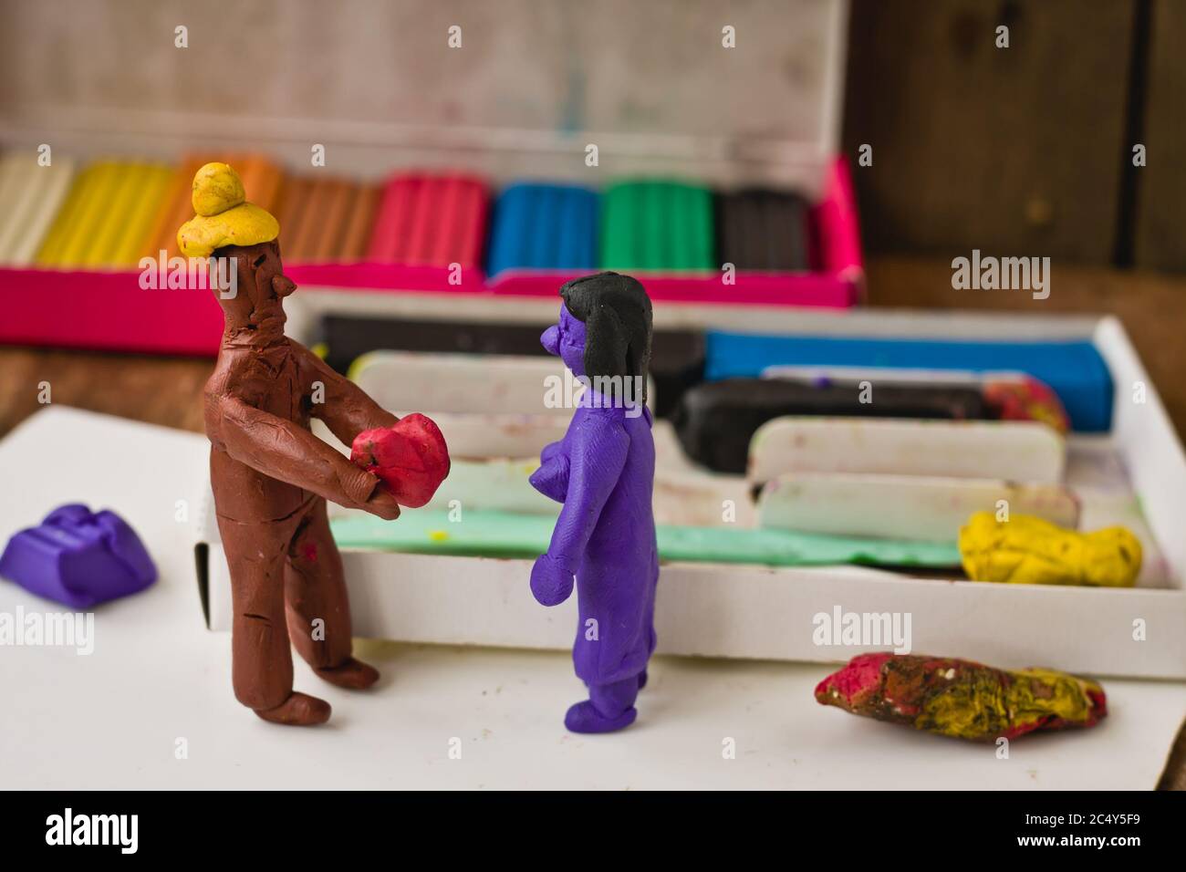 Children model from plasticine hi-res stock photography and images - Alamy