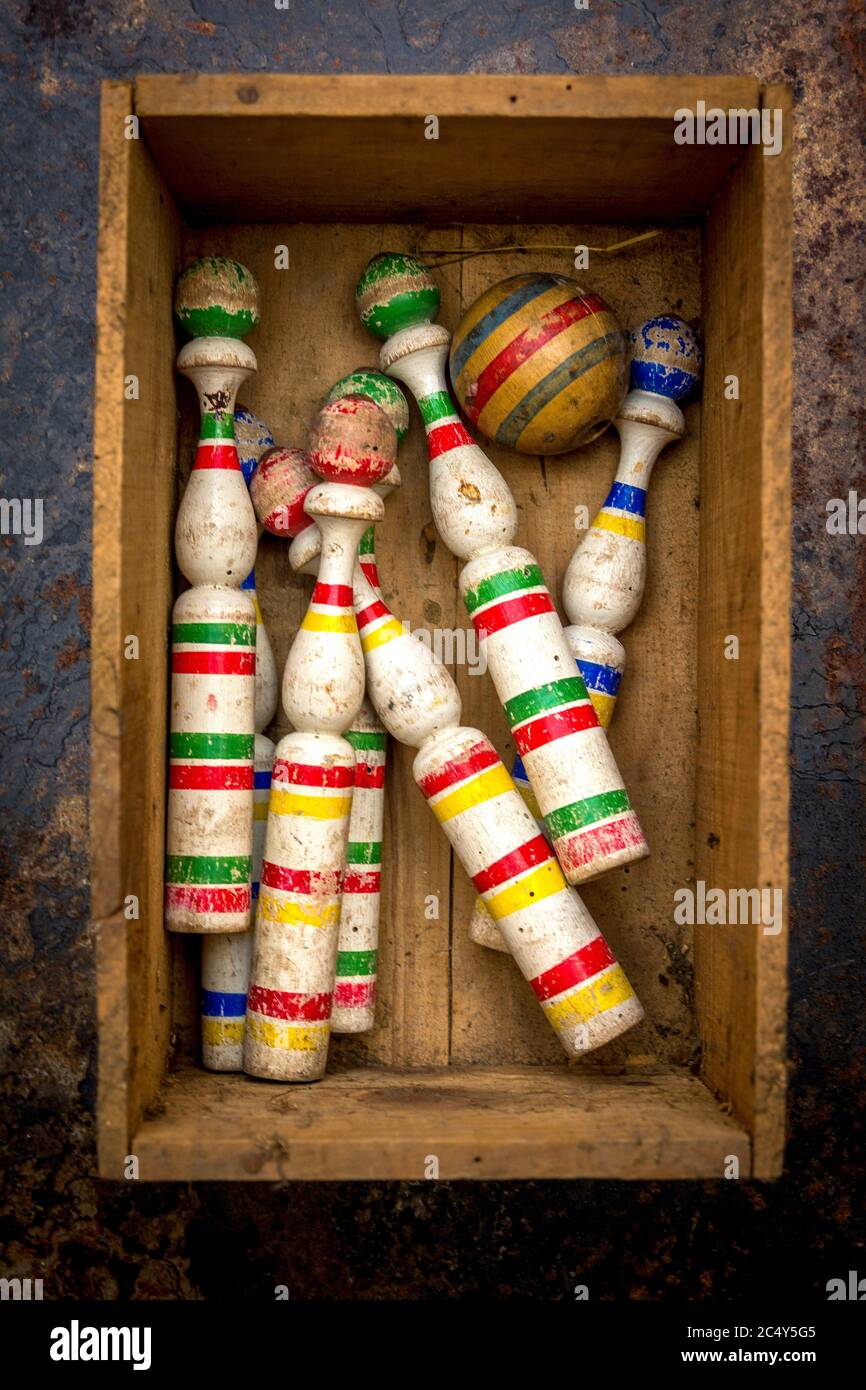 Wooden skittles hi-res stock photography and images - Alamy