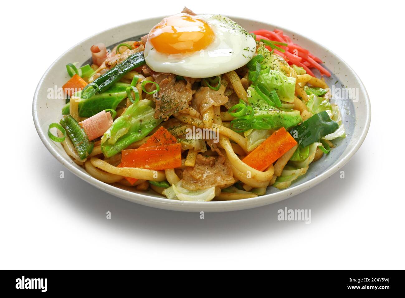 yaki udon , a kind of japanese udon noodle dish, pan fried udon noodles ...