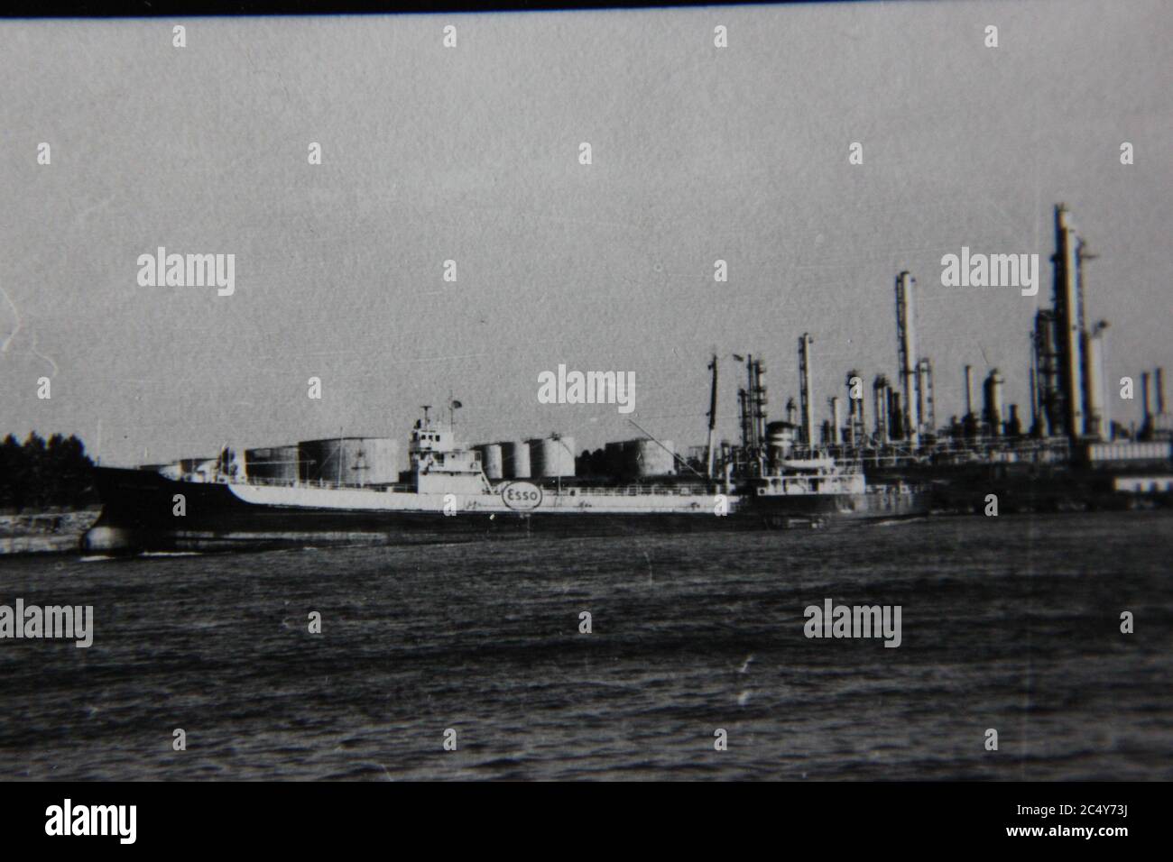 Fine 70s vintage black and white photography of a working factory ...