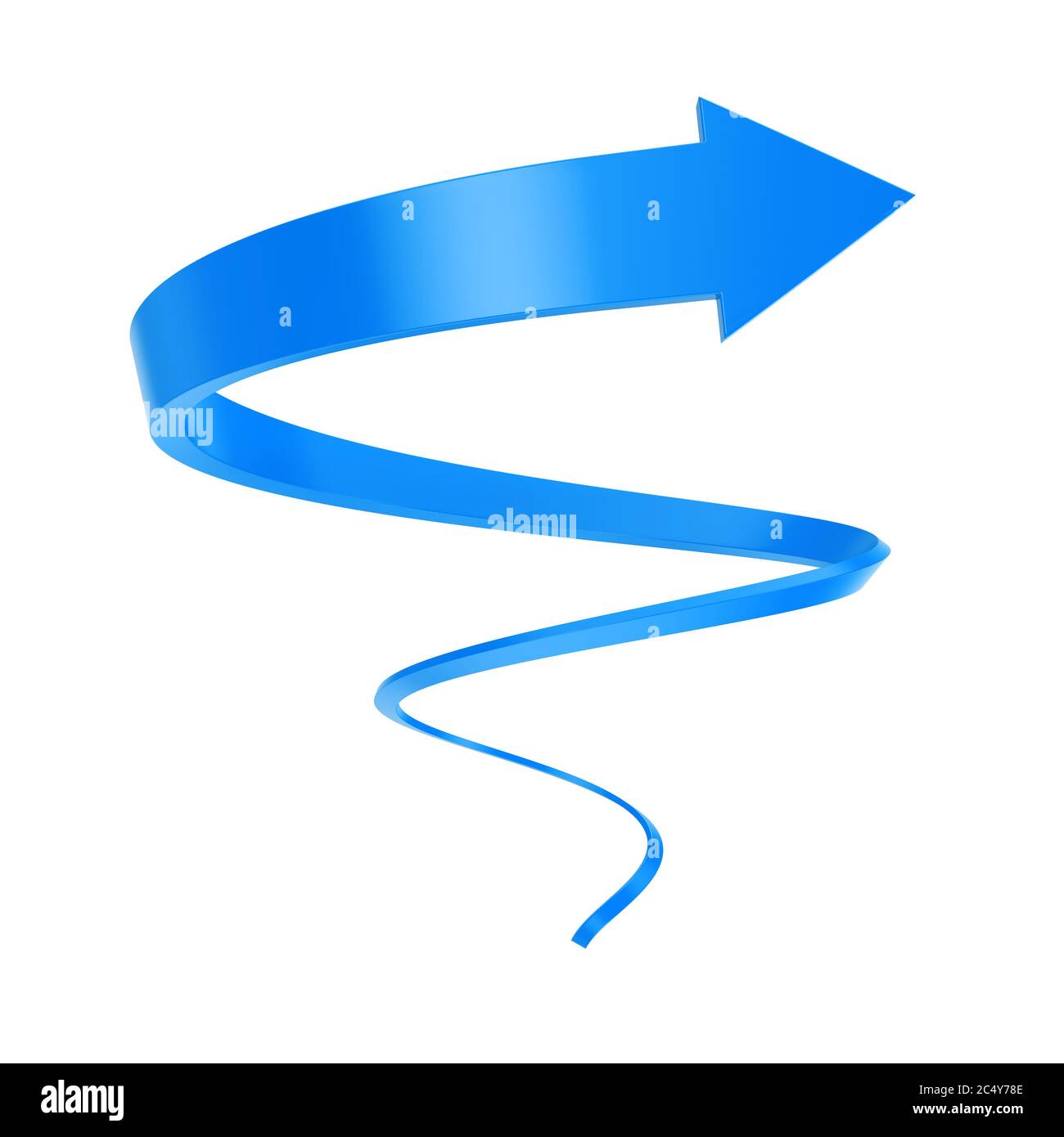 Blue Spiral Arrow Twist Up to Success on a white background. 3d ...