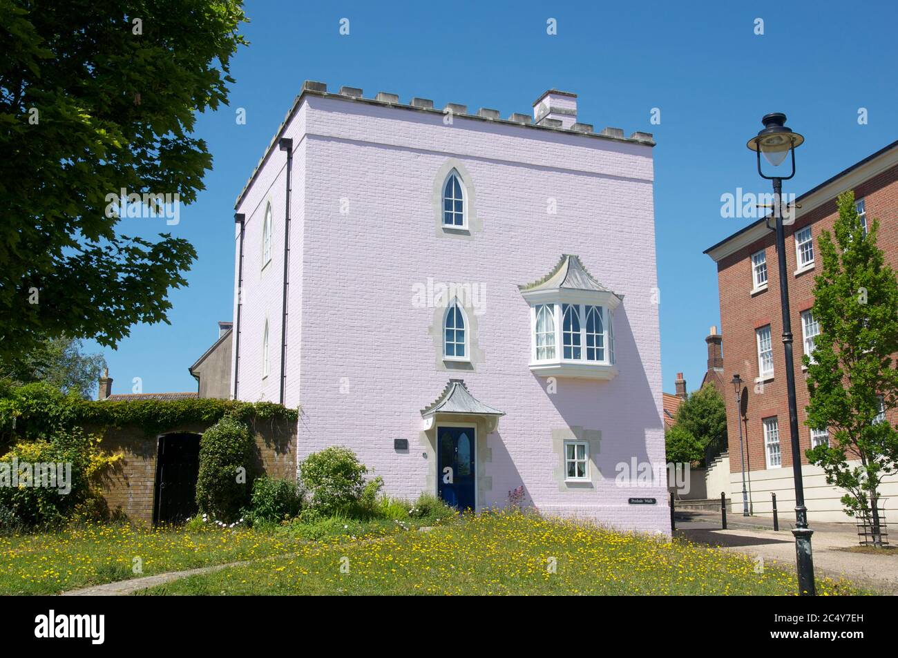 Pink house built in the New Classical style, called “The Castle”. Part ...