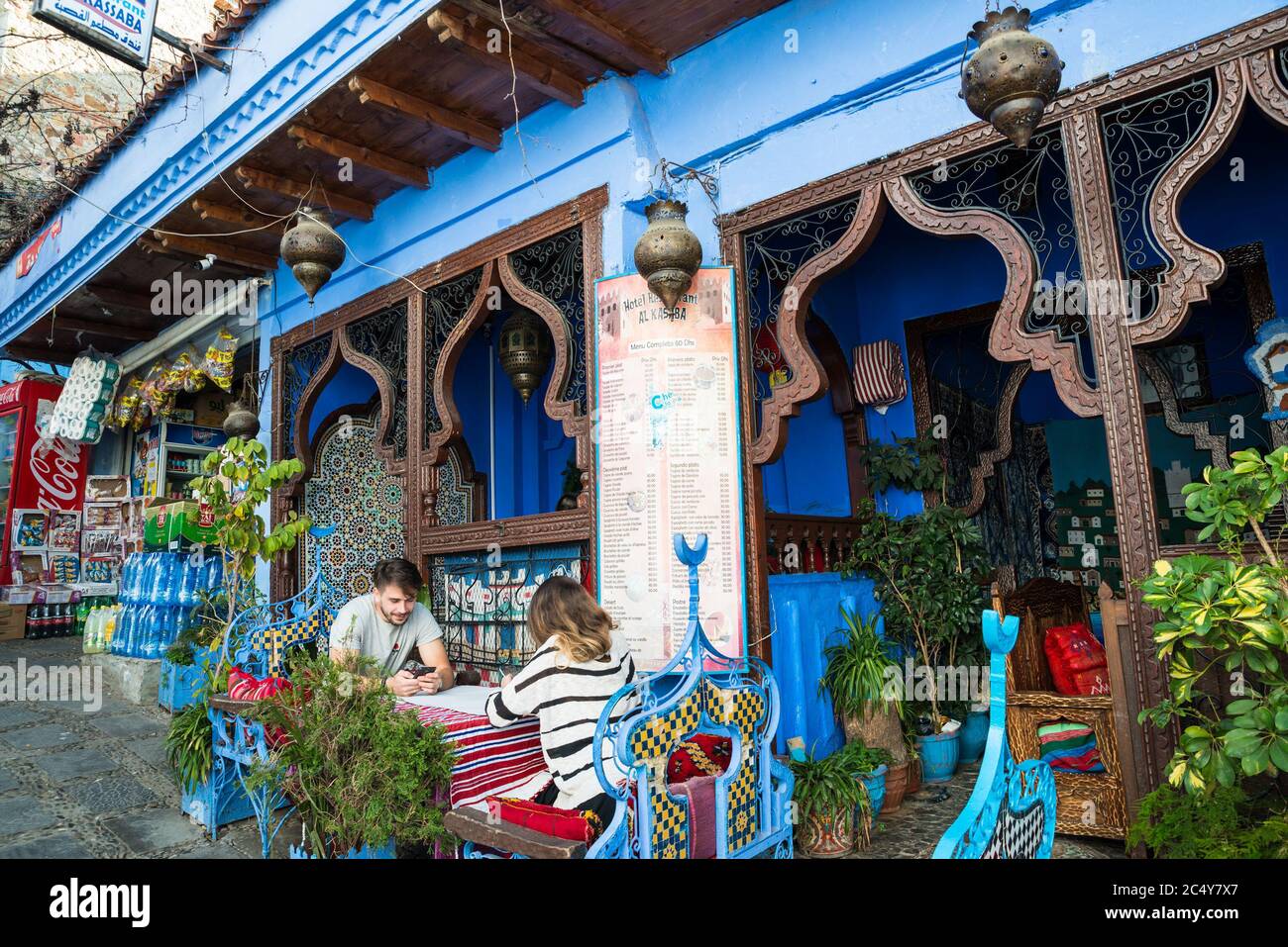 Chefchaouen restaurant hi-res stock photography and images - Alamy