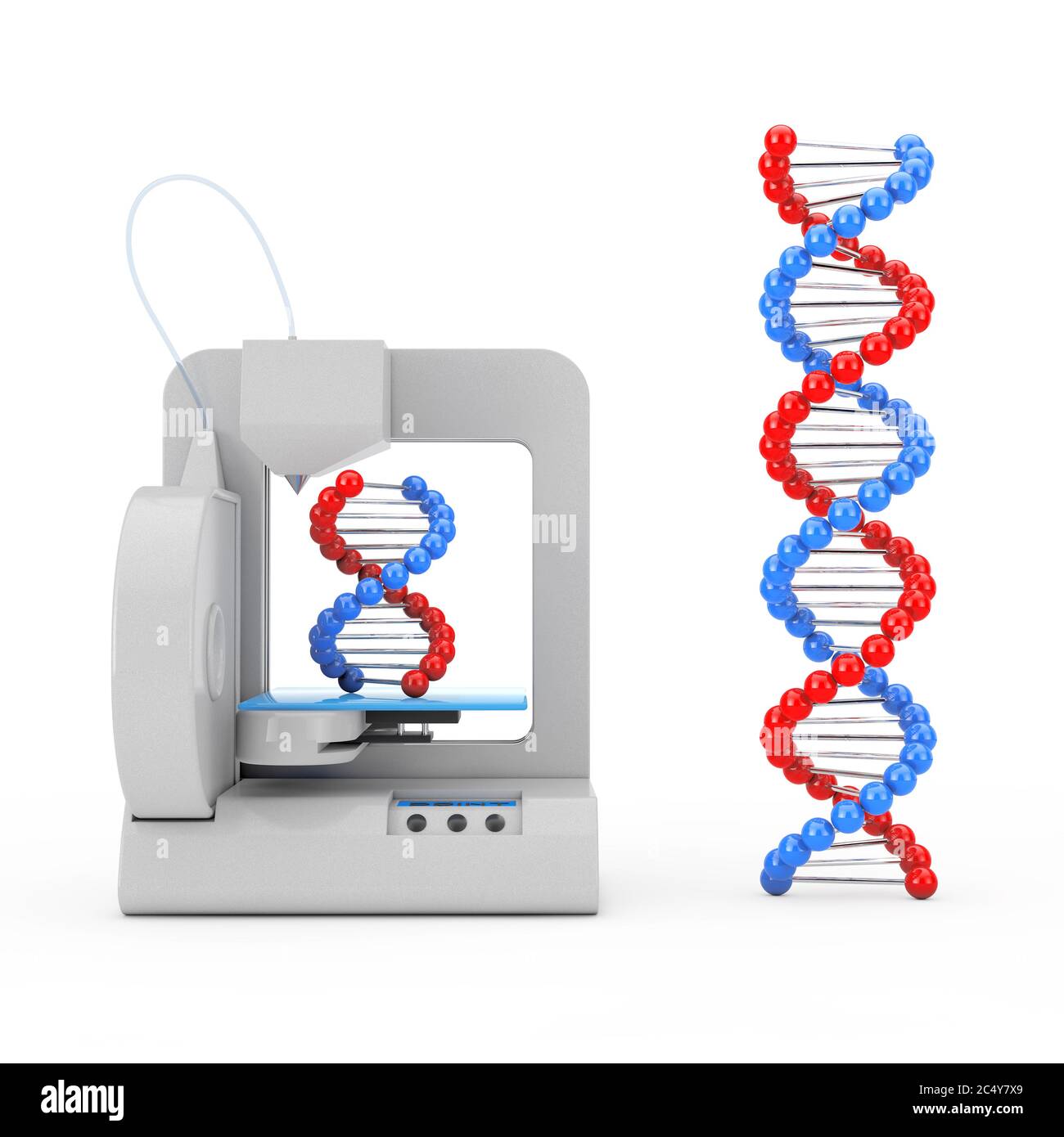 3d Printer Print the New DNA Molecules on a white background. 3d ...