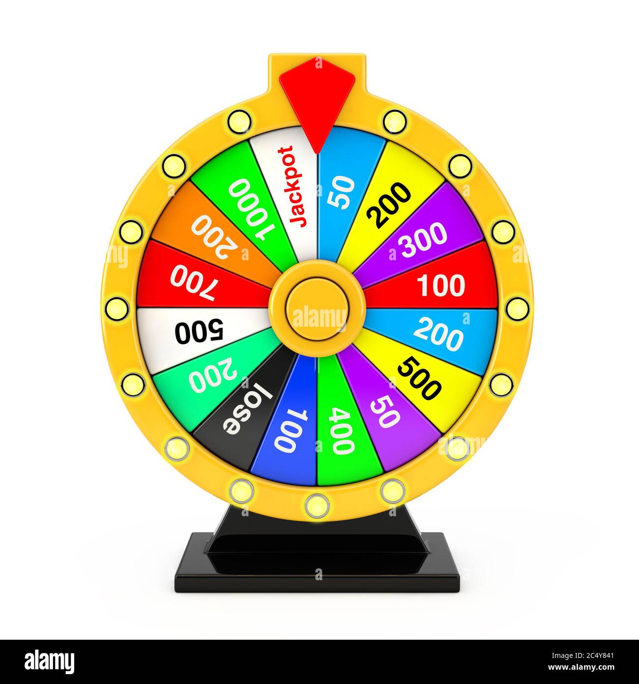 Luck and Fortune Concept. Spinning Colorful Fortune Wheel on a white ...