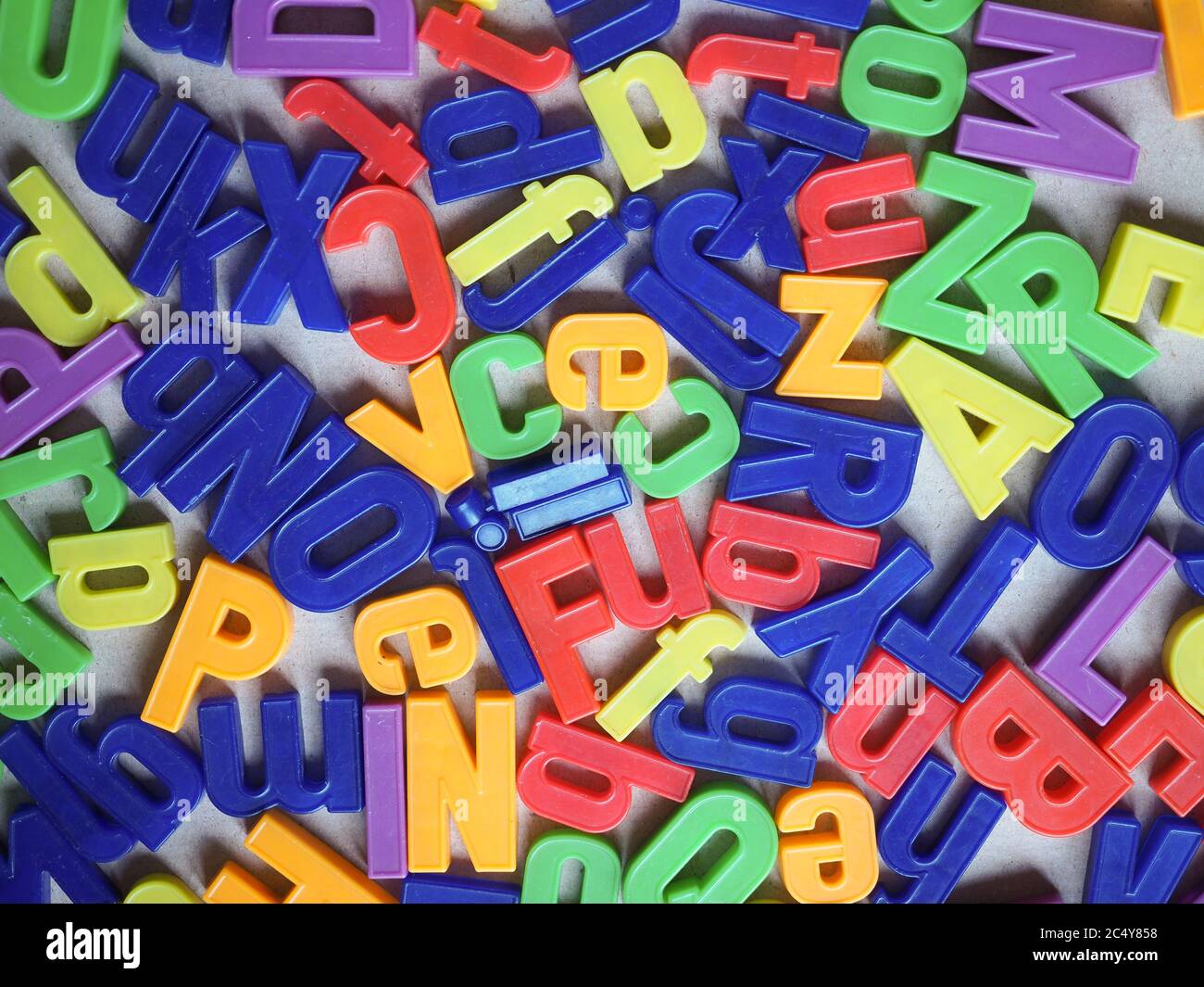 magnetic letters of the British alphabet in random position Stock Photo ...